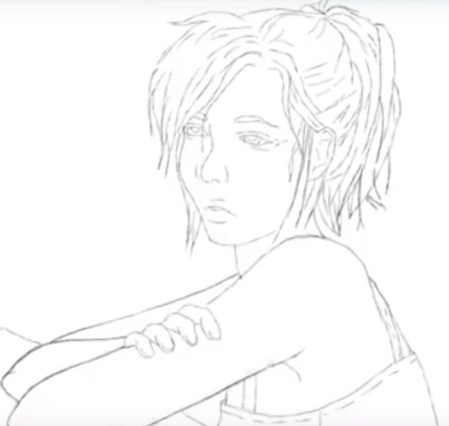 Speed Drawing sad girl | Sketchspeare
